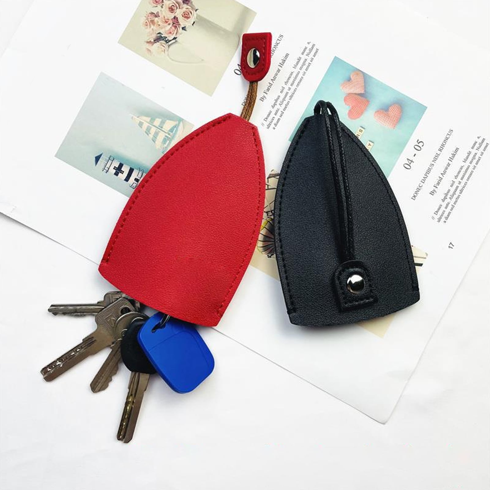 2Pcs Portable Pull-out Key Bag Drawstring Handmade Large Capacity Faux ...