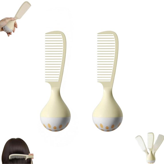 2Pcs Portable Self-Standing Comb, Self-Standing Hair Comb with Weighted ...