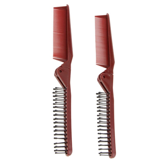 2Pcs Portable Small Travel Folding Hair Brush Pocket Comb - Walmart.com