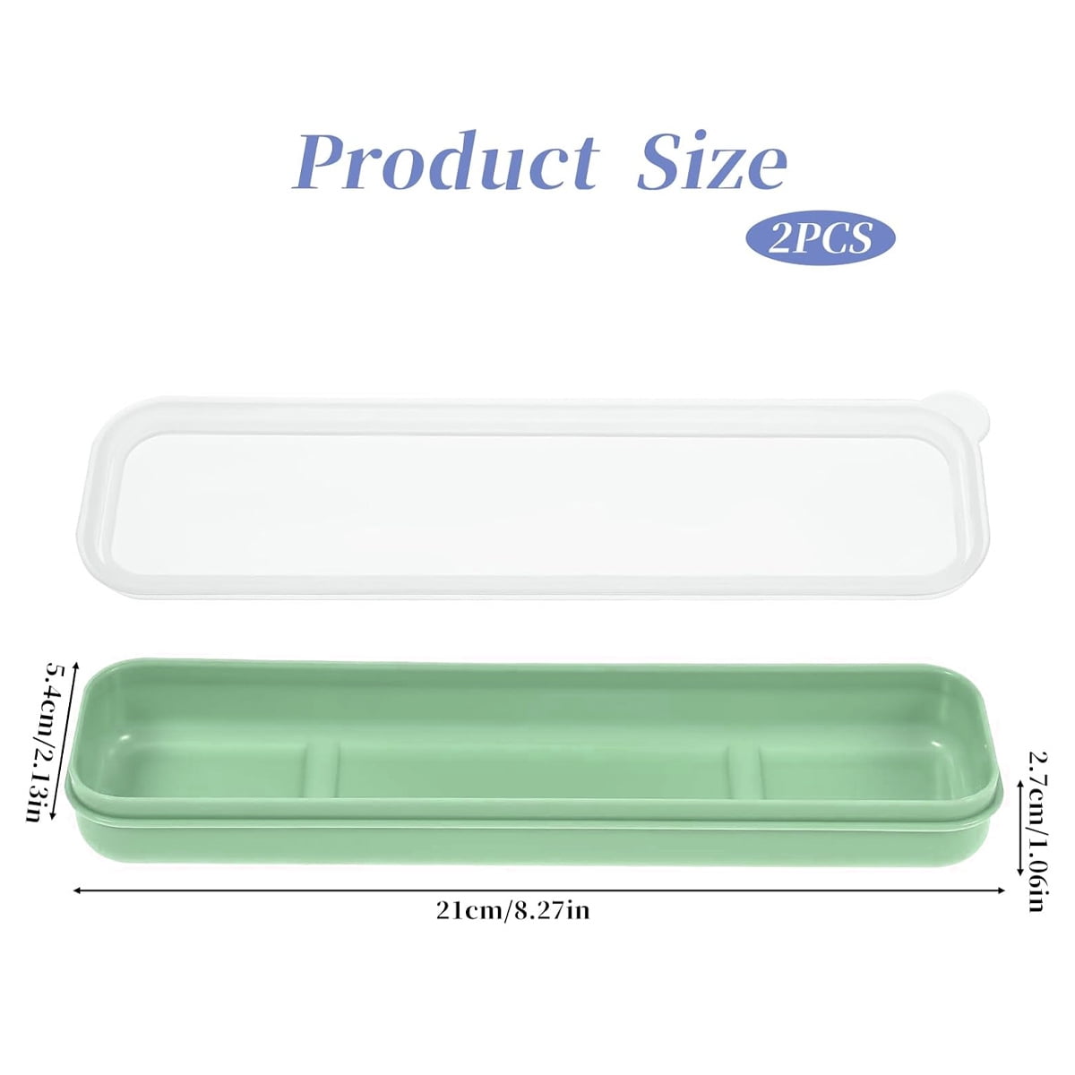 2Pcs Portable Travel Tableware Storage Box Case, 8in Simple Utensil ...