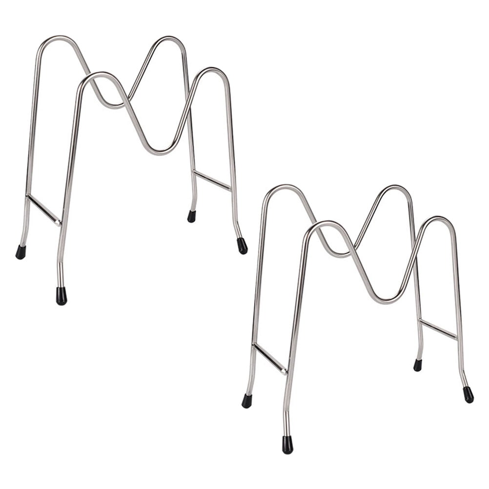 2Pcs Pot Pan Lids Holder Stainless Steel Kitchen Organizer Rack Rest ...