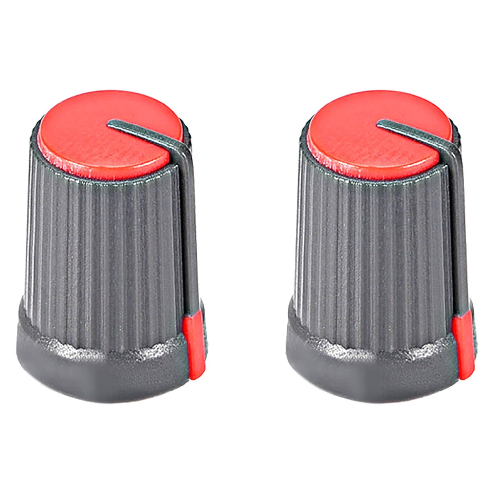 2Pcs Potentiometer Volume Control Knob Cap Plastic Red 6mm Shaft Dia ...