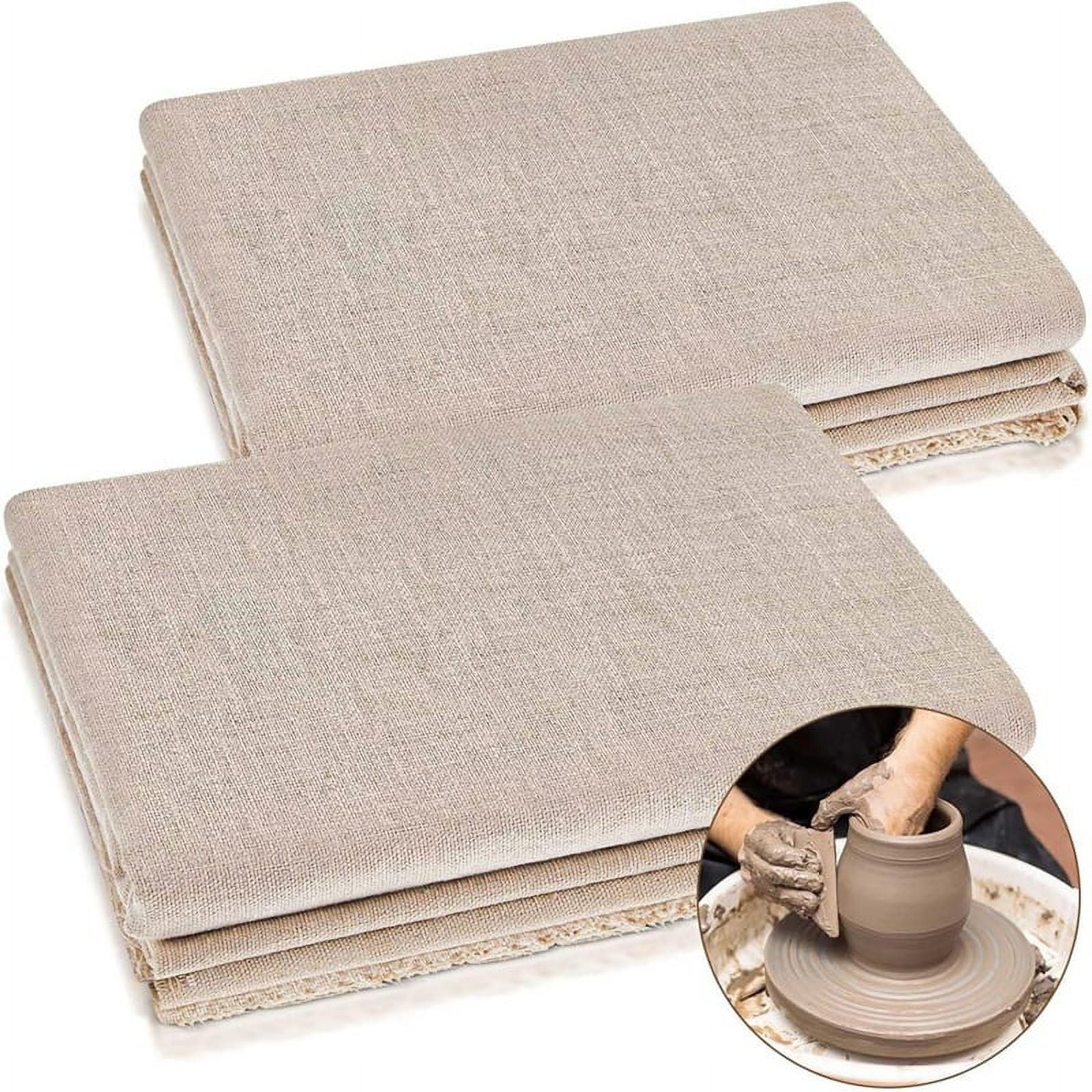 2Pcs Pottery Linen Cloth Hessian Clay Sculpture Tool Washable Reusable ...