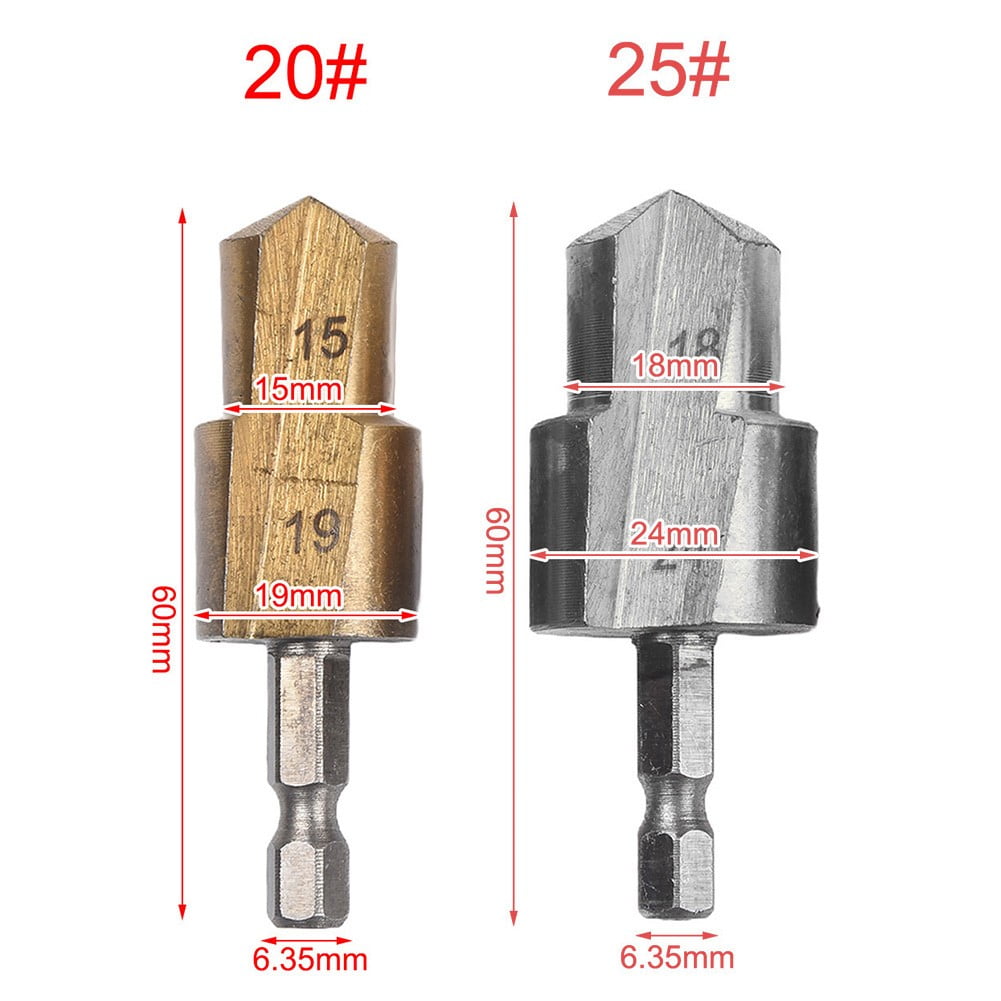 2Pcs Ppr Lifting Drill Bit /4Hexagon Shank Water Pipe Connection Tool ...