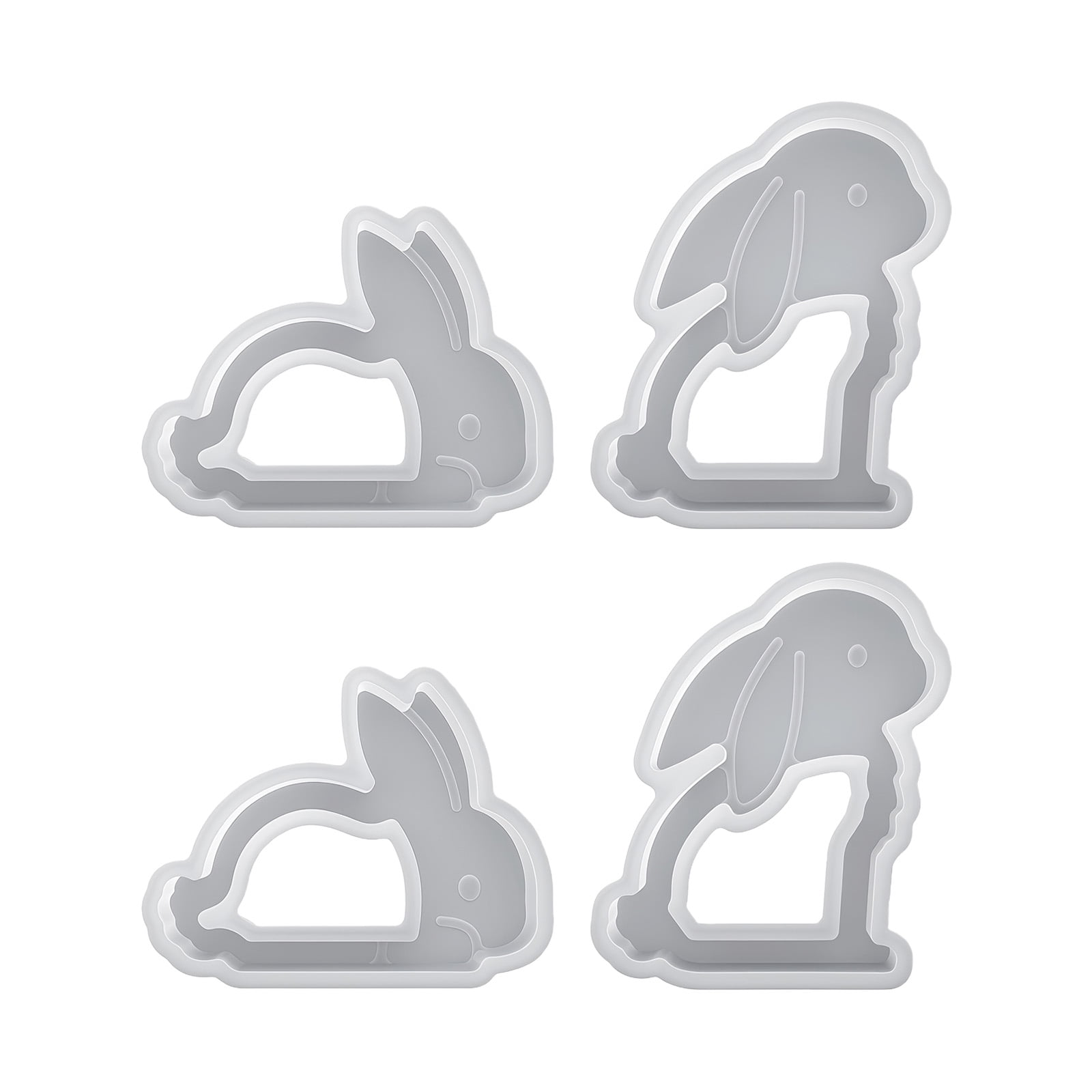 2Pcs Practical Rabbits Shape Silicone Mold for Unique and Home Decors ...