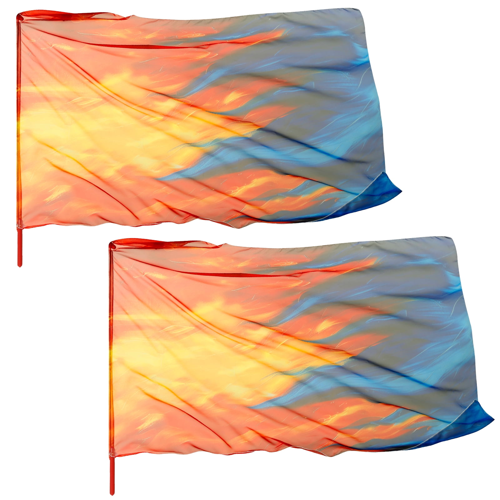 2Pcs Praise Dance Worship Flag with 2 Pcs Scalable Rod Rectangle Church ...