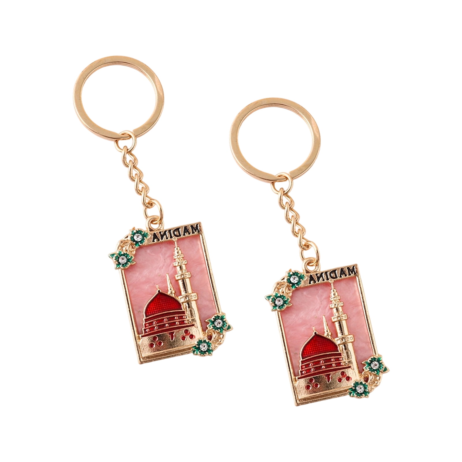 2Pcs Prayer Keychains Zinc Alloy Mosque Art Car Ornaments for Eid Faith ...