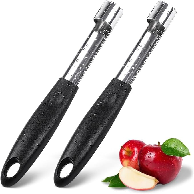 2Pcs Premium Apple Corer Tool - Sharp Round Serrated Blade for Easy Core Removal - Easy to Use ...