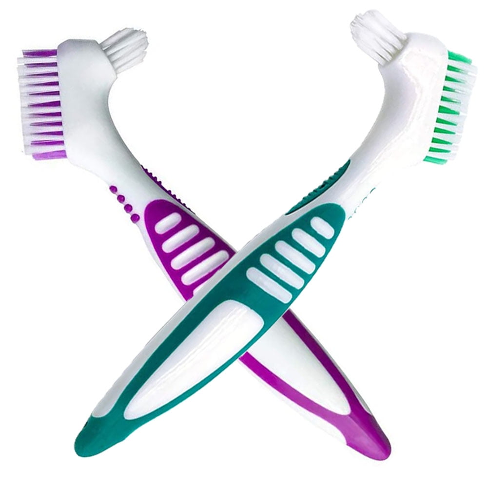 2Pcs Premium Hygiene Denture Cleaning Brush Set, Multi-Layered Bristles ...