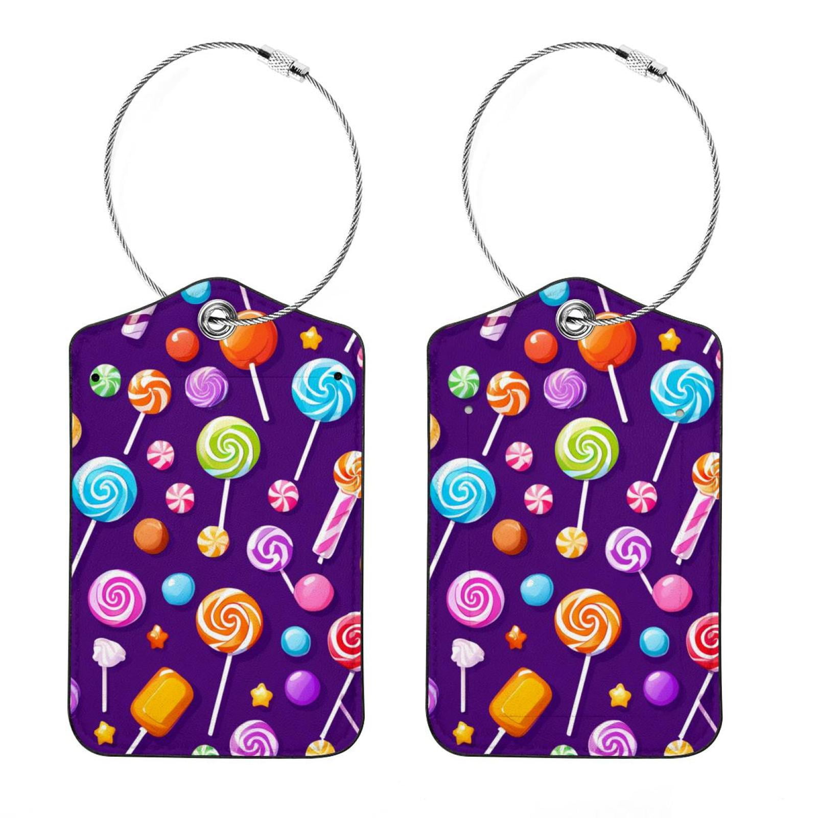 2Pcs Pretty Luggage Tags for Suitcase, PU Leather Baggage Tags with ...