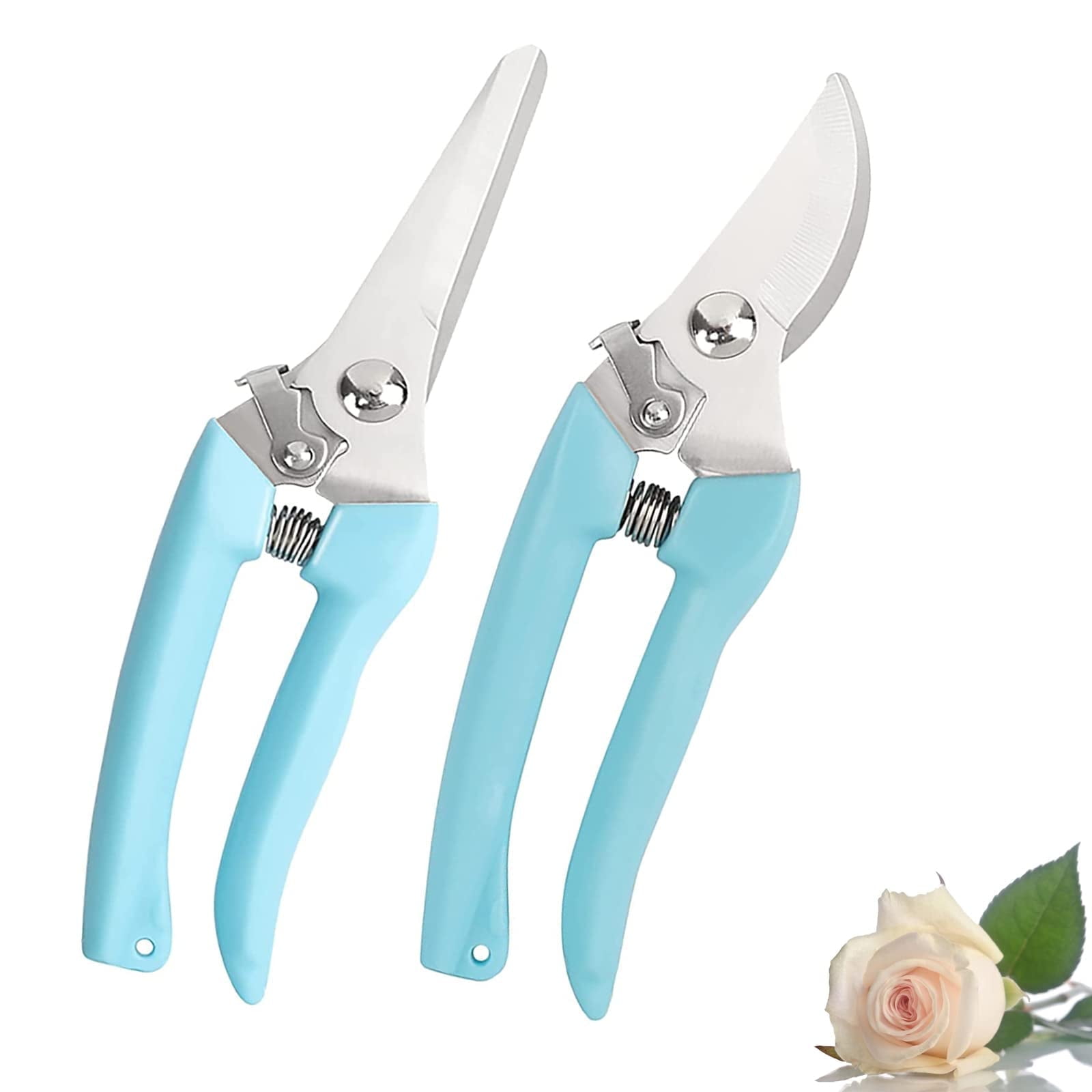 2Pcs Professional Garden Branch Scissors Clippers Set, Bypass Gardening ...