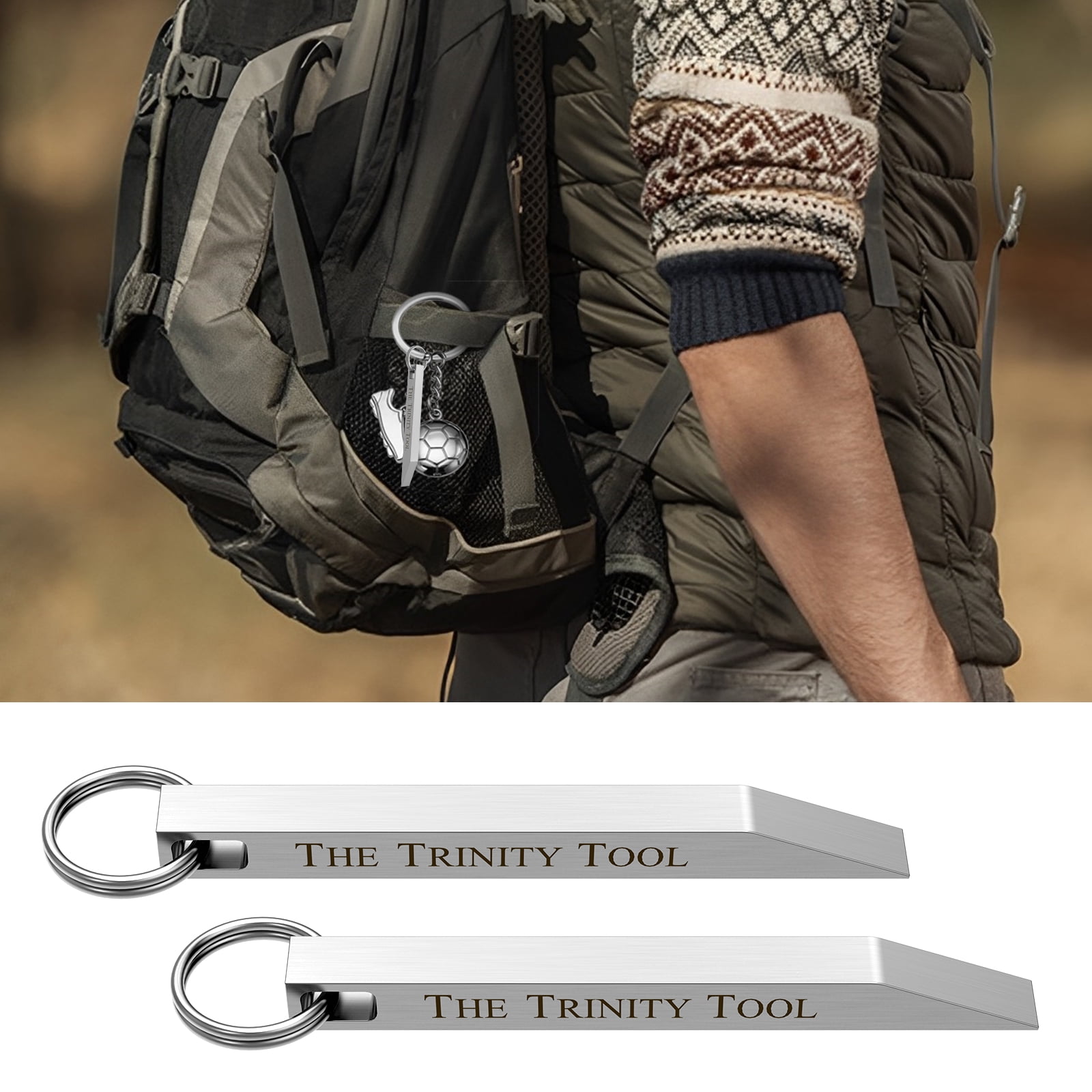 2Pcs Pry Bar Tools Titanium Alloy Keychain Prybar Mini Pocket Pry Bar ...