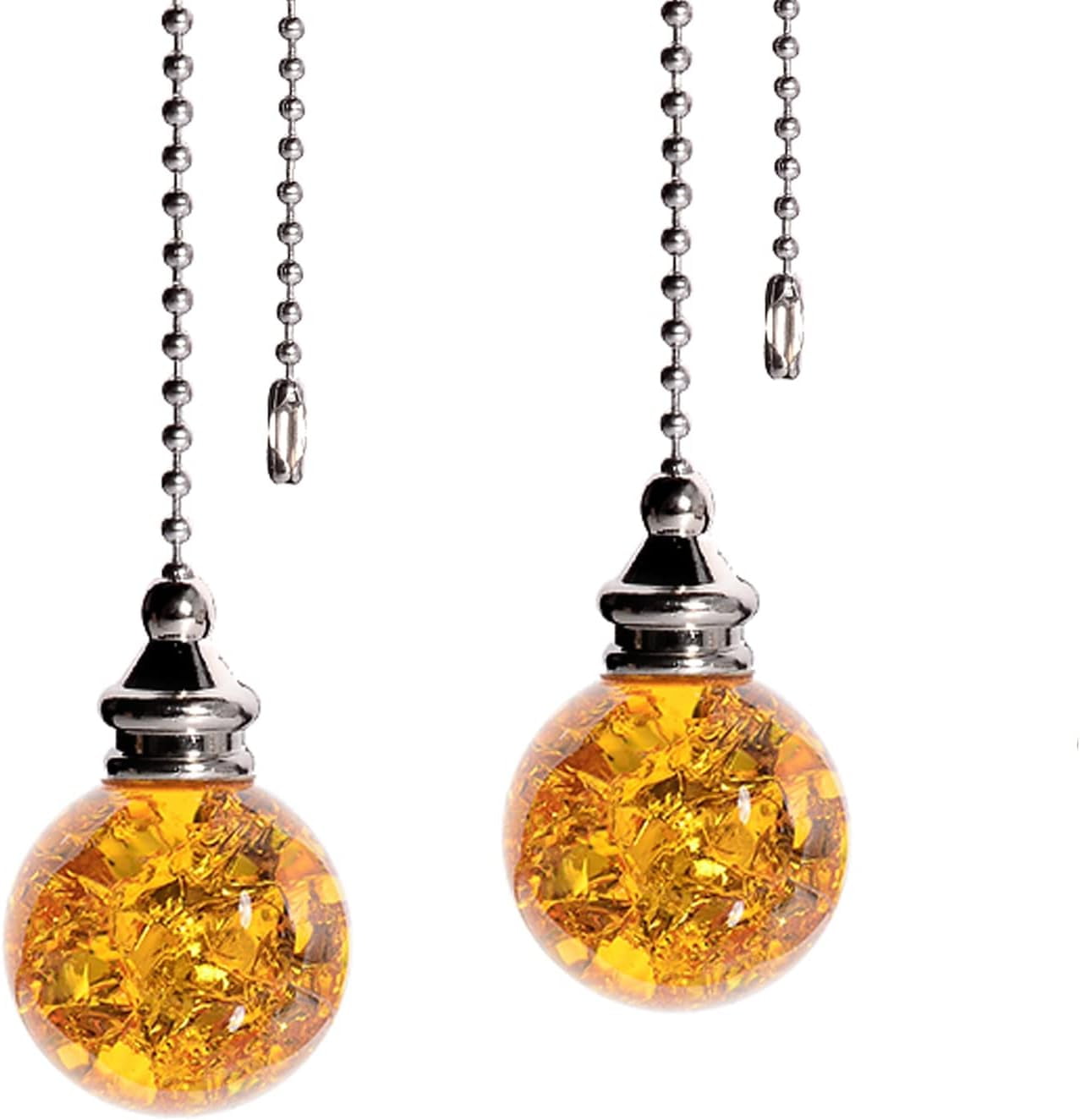 2Pcs Pull Chain Crystal Glass Ice Cracked Ball Pull Chain for Ceiling ...