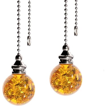 2Pcs Vintage-Style Fan Pull Ceiling Fan Chain Pulls Crystal Prism Ball ...