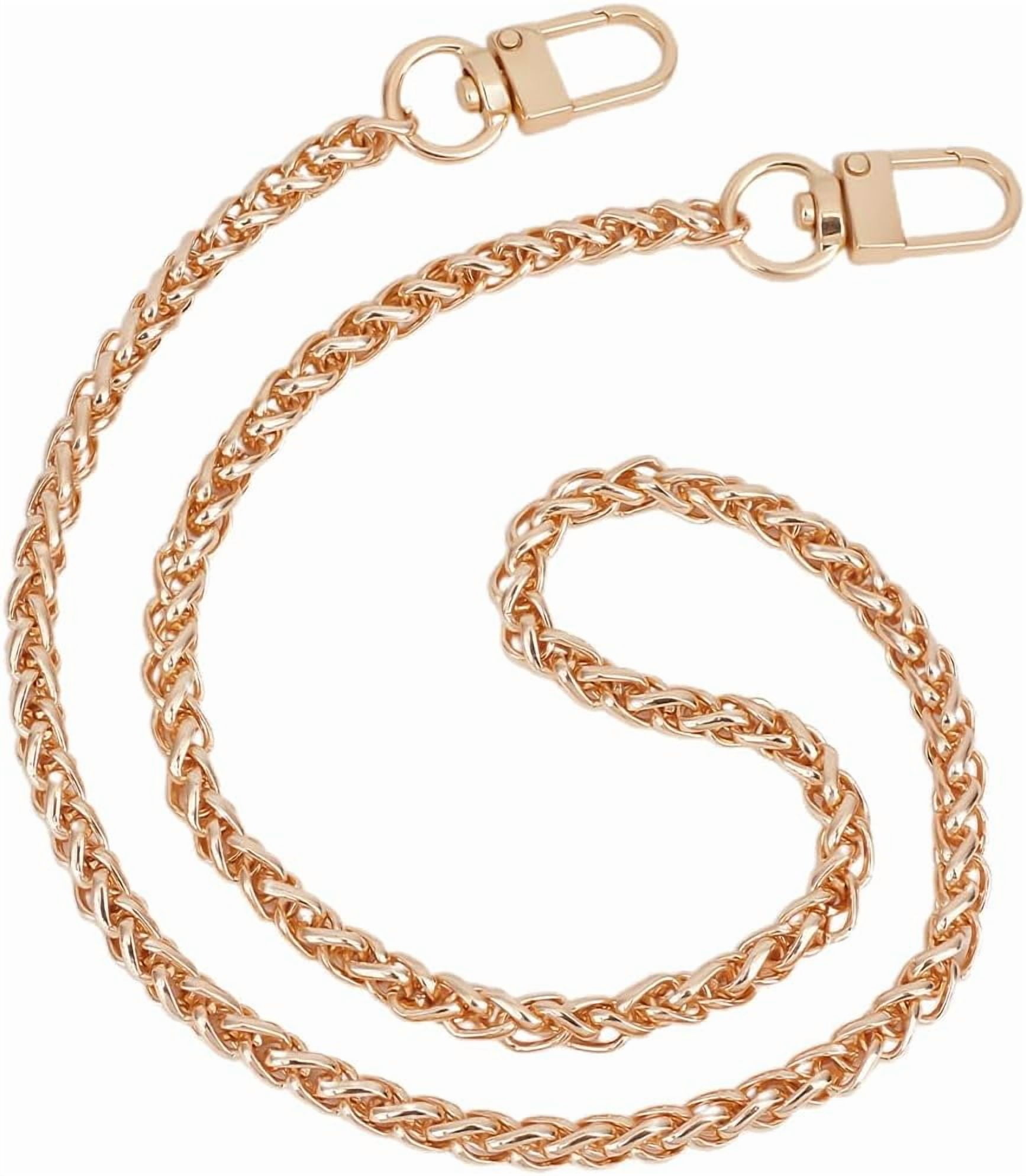 2Pcs Purse Chain Strap Long Iron Light Gold Body Bag Chain with Swivel ...