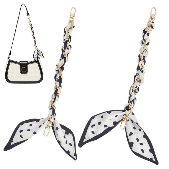 2Pcs Purse Extender Chain Purse Straps Replacement 42.6cm Black Silk ...