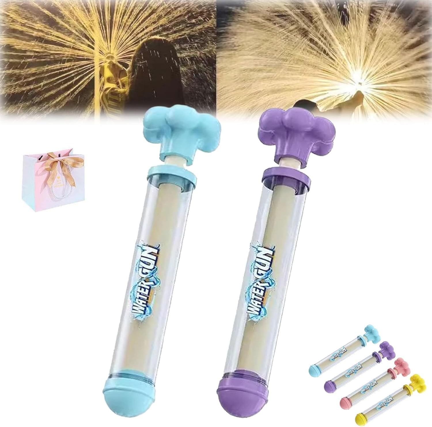 2Pcs Pusher Type Fun Fireworks Water Jet Spray Toy, Romantic Firework ...
