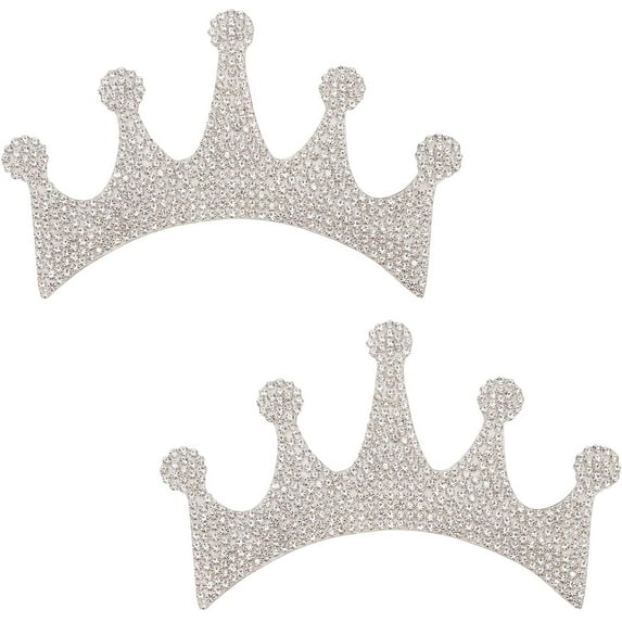 2Pcs Queen Princess Stickers - Rhinestone Sticker Silver Waterproof for ...