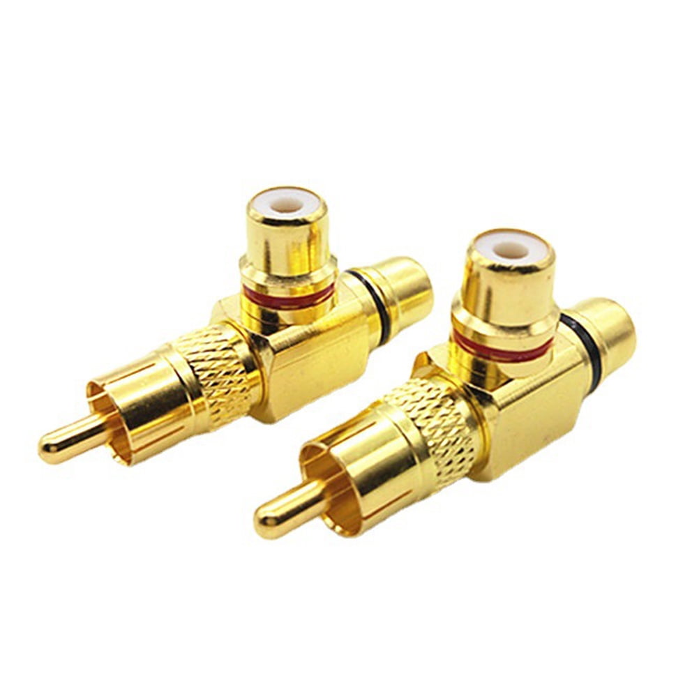 2Pcs RCA Splitter Adapter RCA to AV Audio Video Splitter Gold Plated ...
