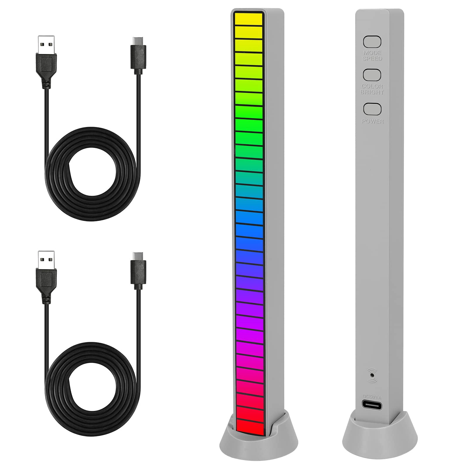 2Pcs RGB Rhythm Light, Voice-Activated Rhythm Light with Rechargeable ...