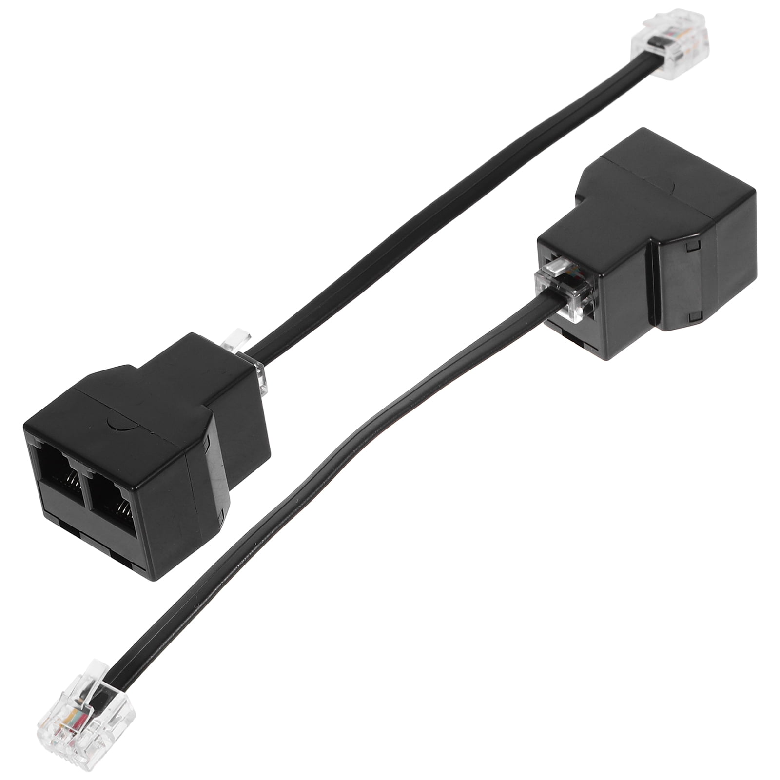 2Pcs RJ11 Telephone Splitter 6P4C Detachable Lines Adapter RJ14 4-Core ...
