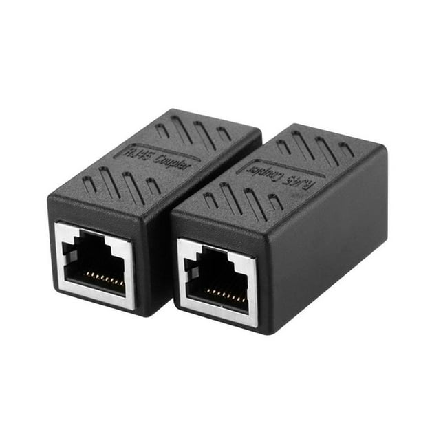 2Pcs RJ45 Female Coupler Cat5/Cat6 LAN Ethernet Cable Extender Adapter ...