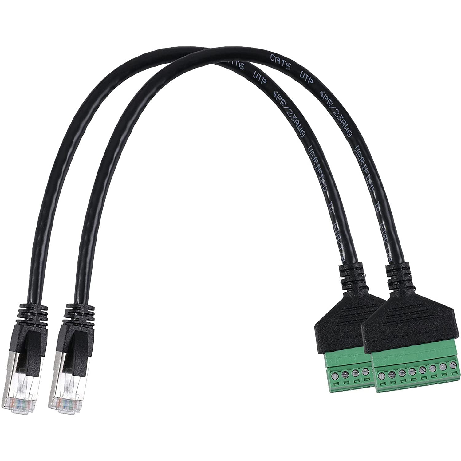 2Pcs RJ45 Male to 8 Pins Screw Terminal Block Adapter for Cat5 Cat6 ...