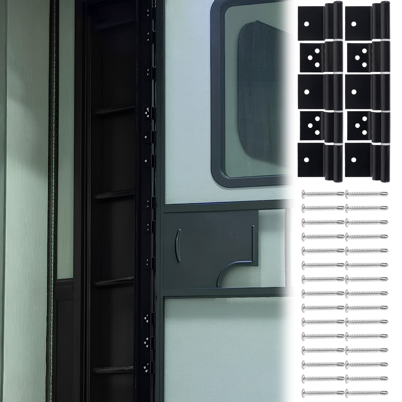 2Pcs RV Door Hinges Metal Entry Door Friction Hinge Kit with Screws ...