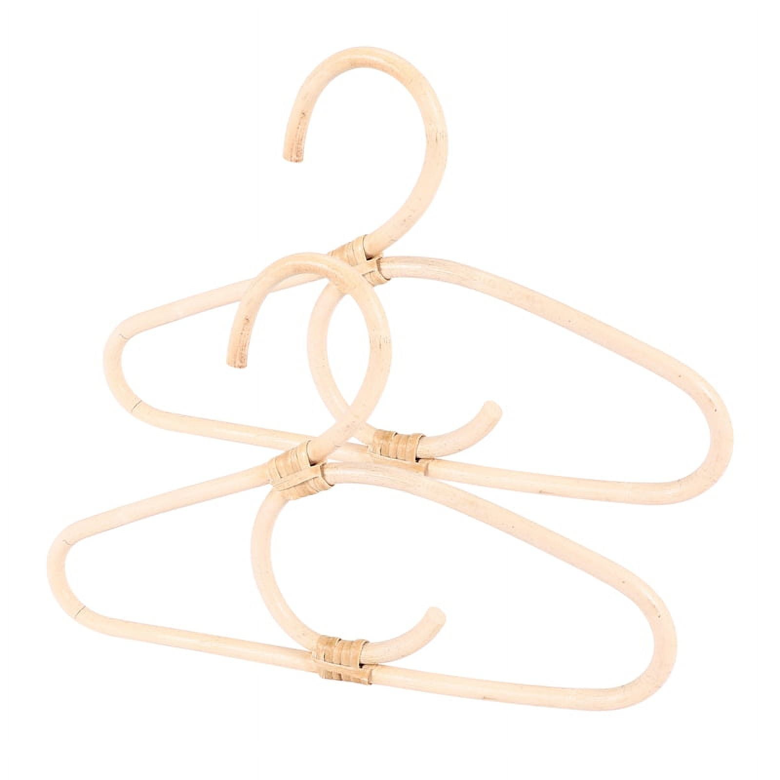 2Pcs Rattan Clothes Hanger Nordic Style Kids Garments Organizer Rack ...