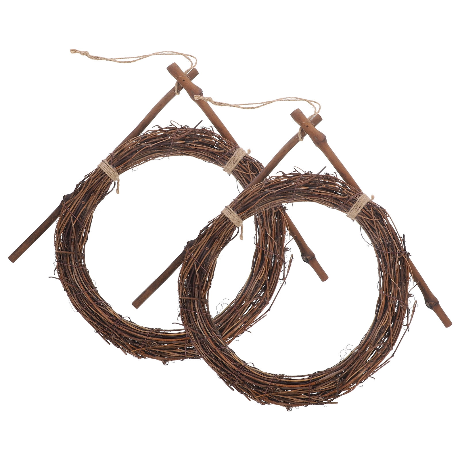 2Pcs Rattan Wreath DIY Hanging Wreath Decorative Rattan Wreath Wreath ...
