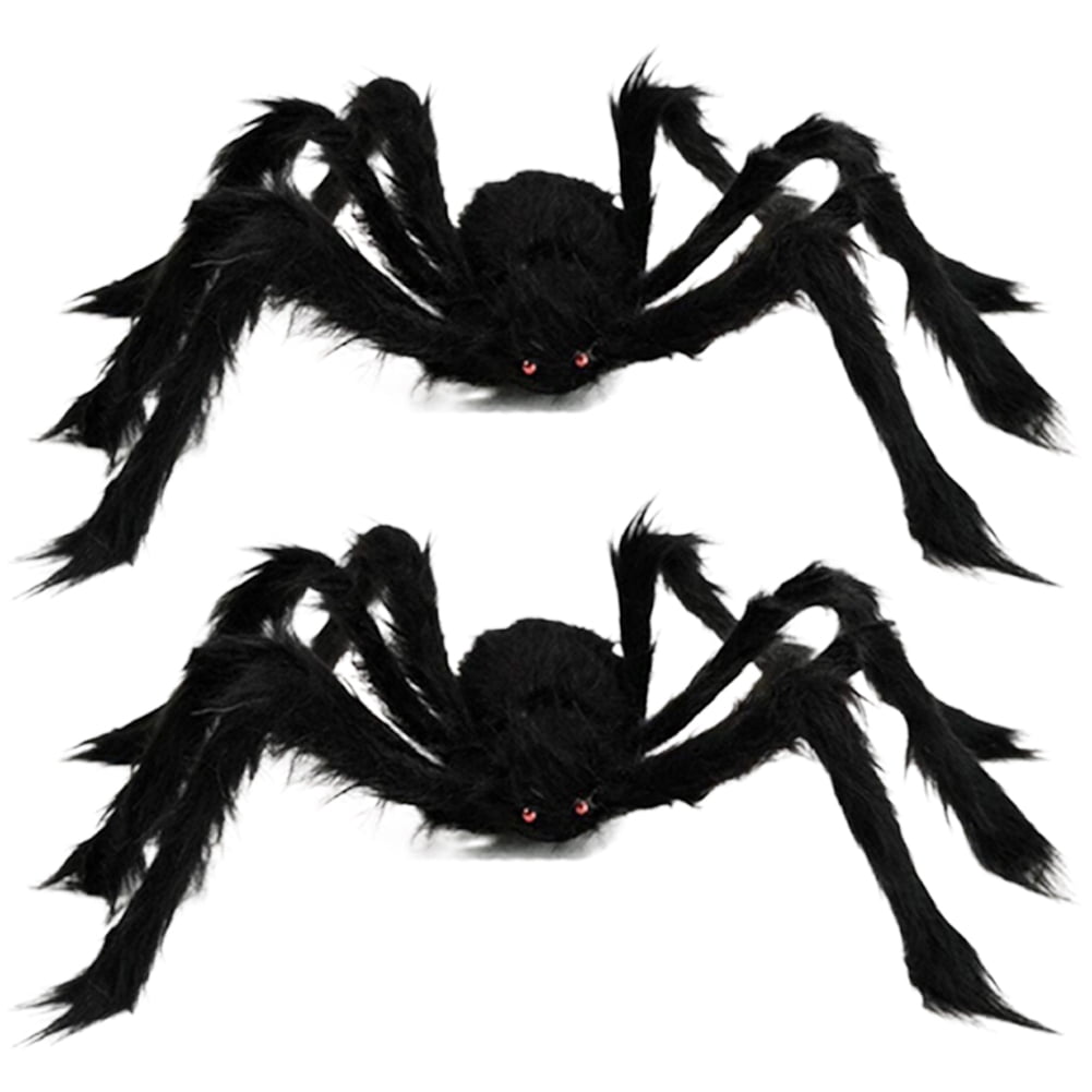 2Pcs Realistic Hairy Giant Spider Real Large Fake Spiders for Halloween ...
