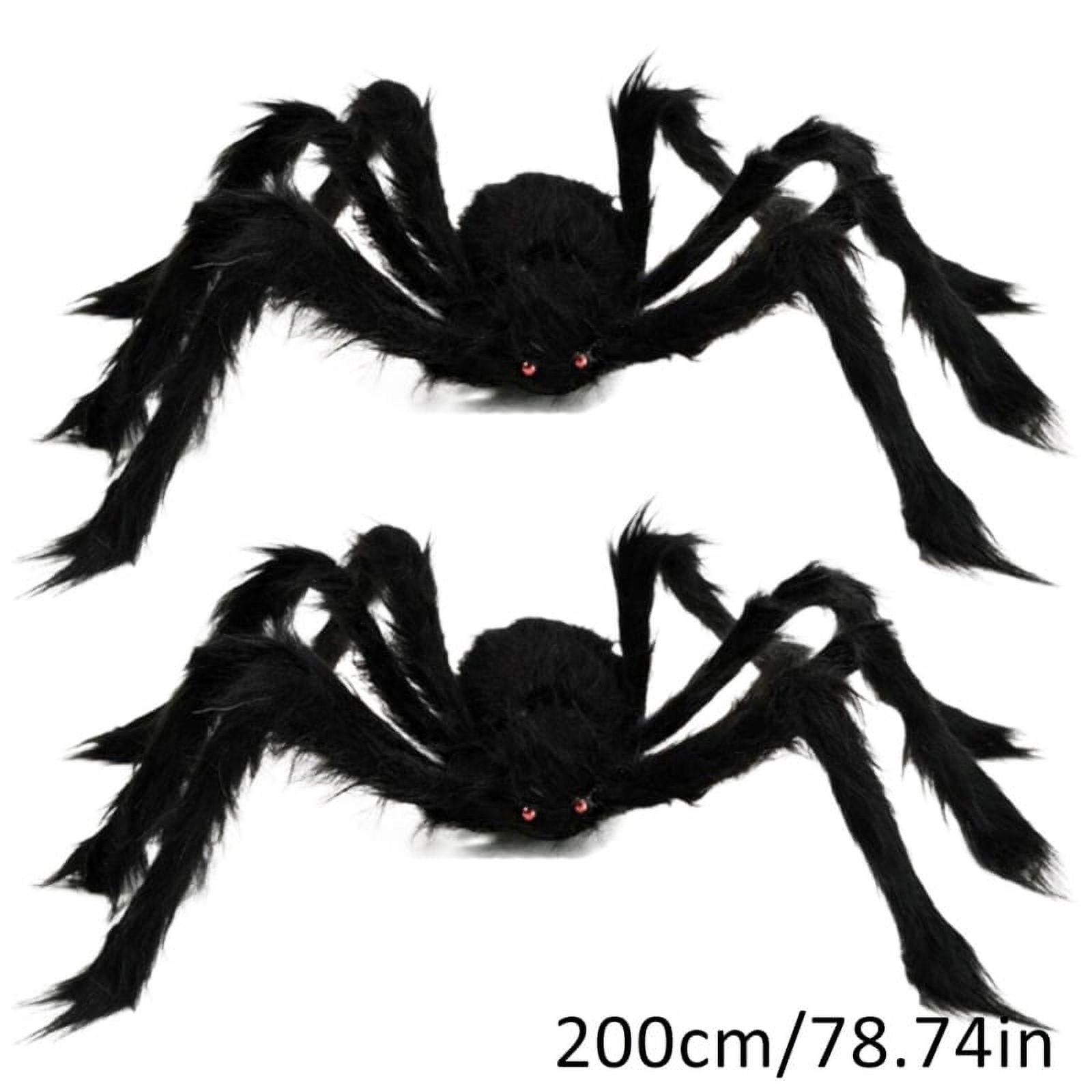 2Pcs Realistic Large Spiders Outdoor Halloween Decorations, Huge Hairy ...