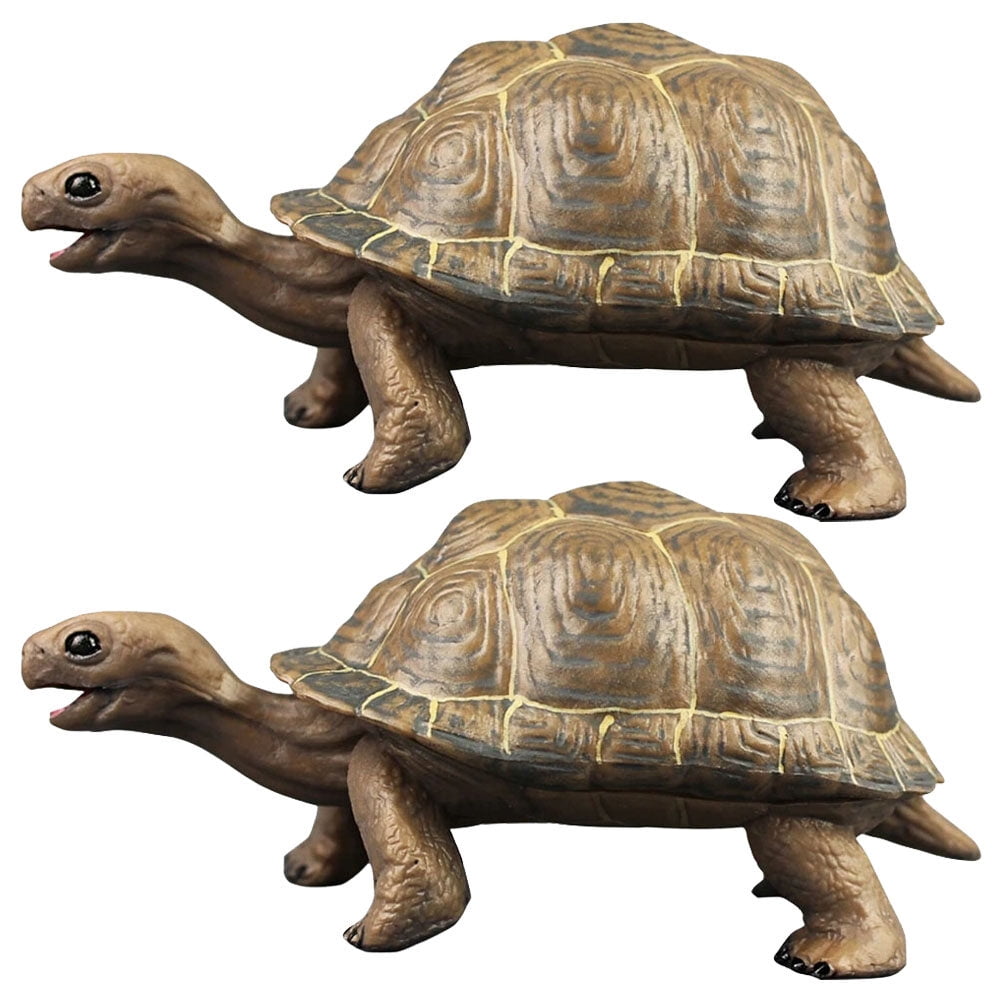 2Pcs Realistic Tortoise Toy Land Turtle Model Ocean Animals Model Land ...