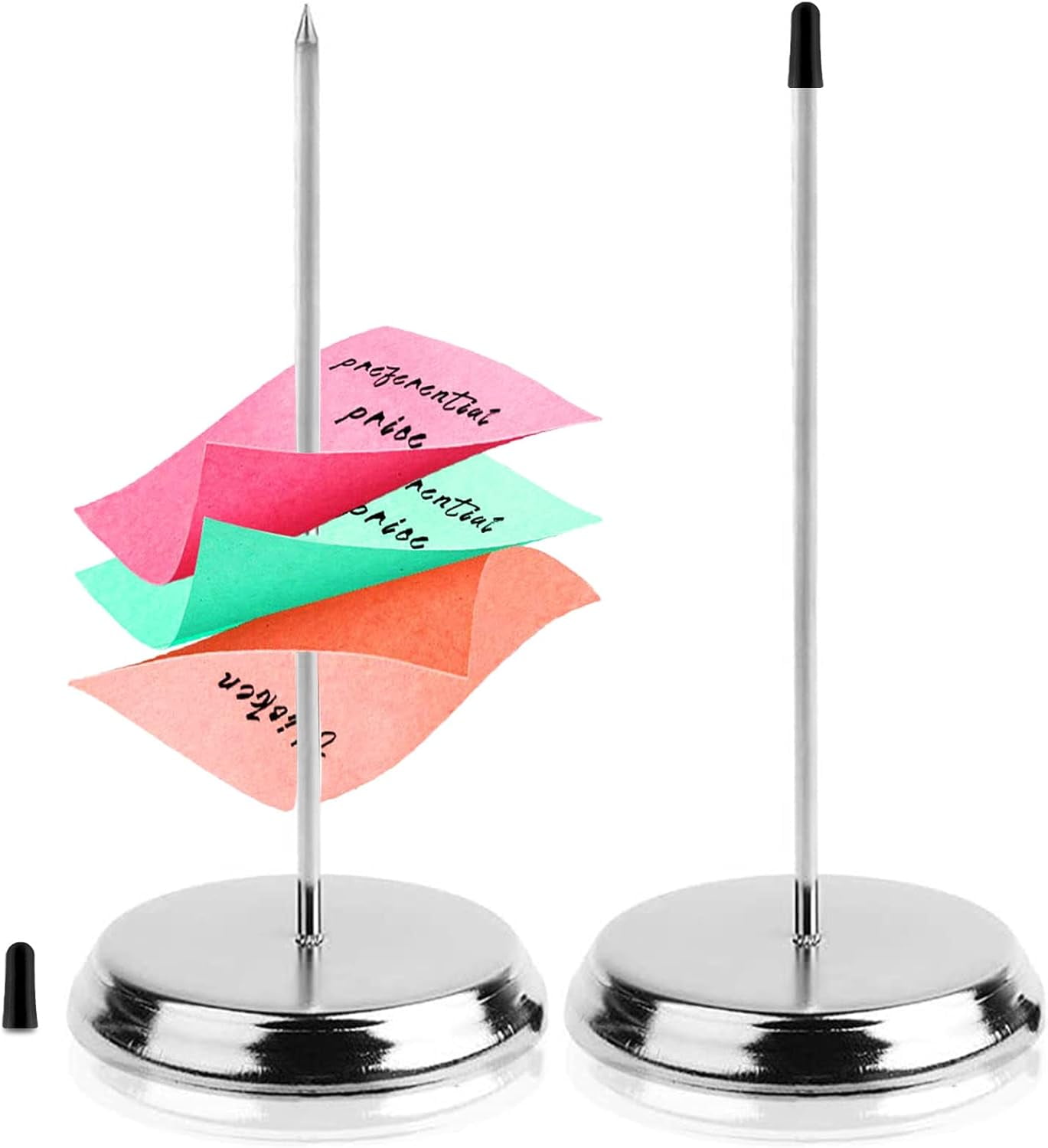 2Pcs Receipt Holder, 5.7inch Metal Straight Rod Spikes Memo Paper ...