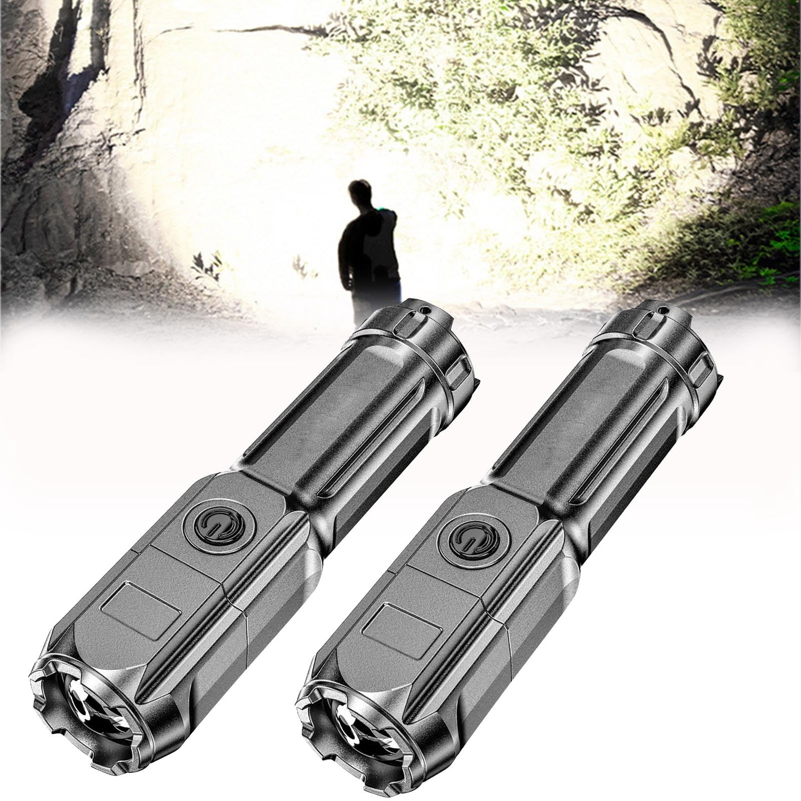 2Pcs Rechargeable Flashlights Peachloft Flashlight 990000 Lumens High ...