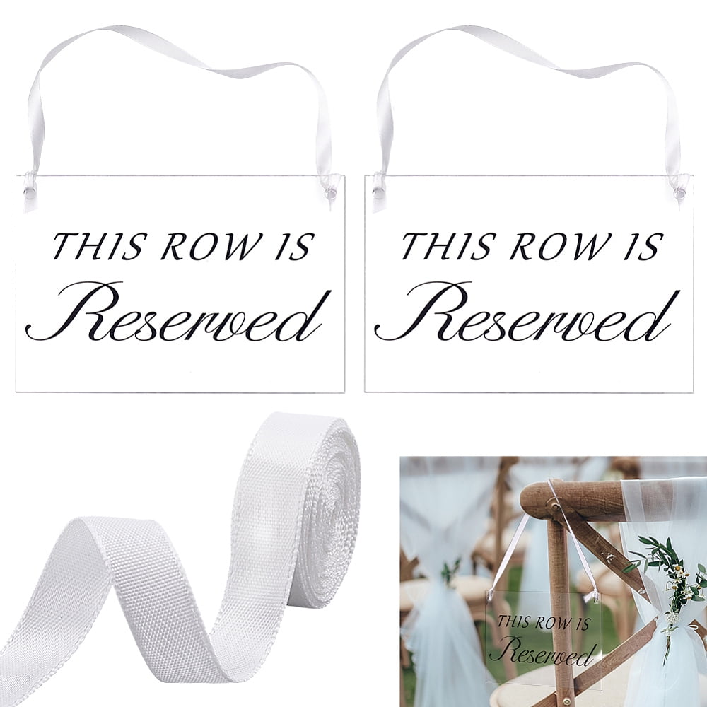 2Pcs Rectangle Acrylic Table Reserved Signs with 2 Yards Single Face ...