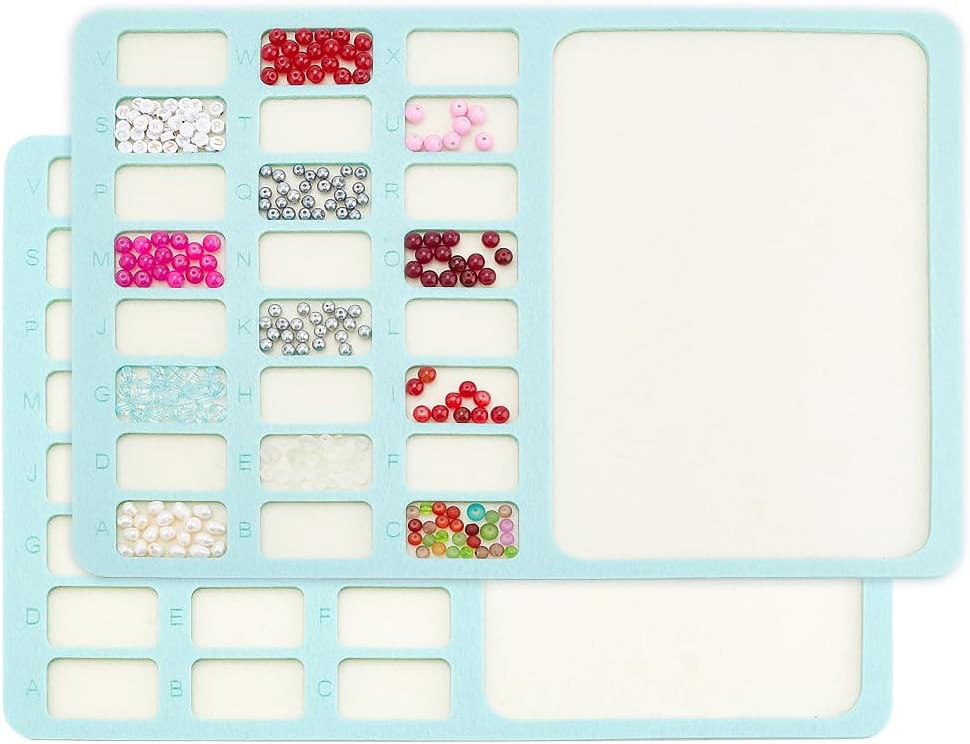 2Pcs Rectangle Felt Bead Design Boards Green Felt Beading Mat with A-X ...