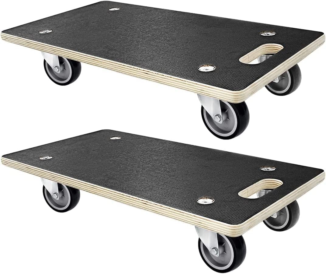 2Pcs Wood Moving Dolly Set, 550 lb Load, Heavy-Duty with 4 Wheels for ...