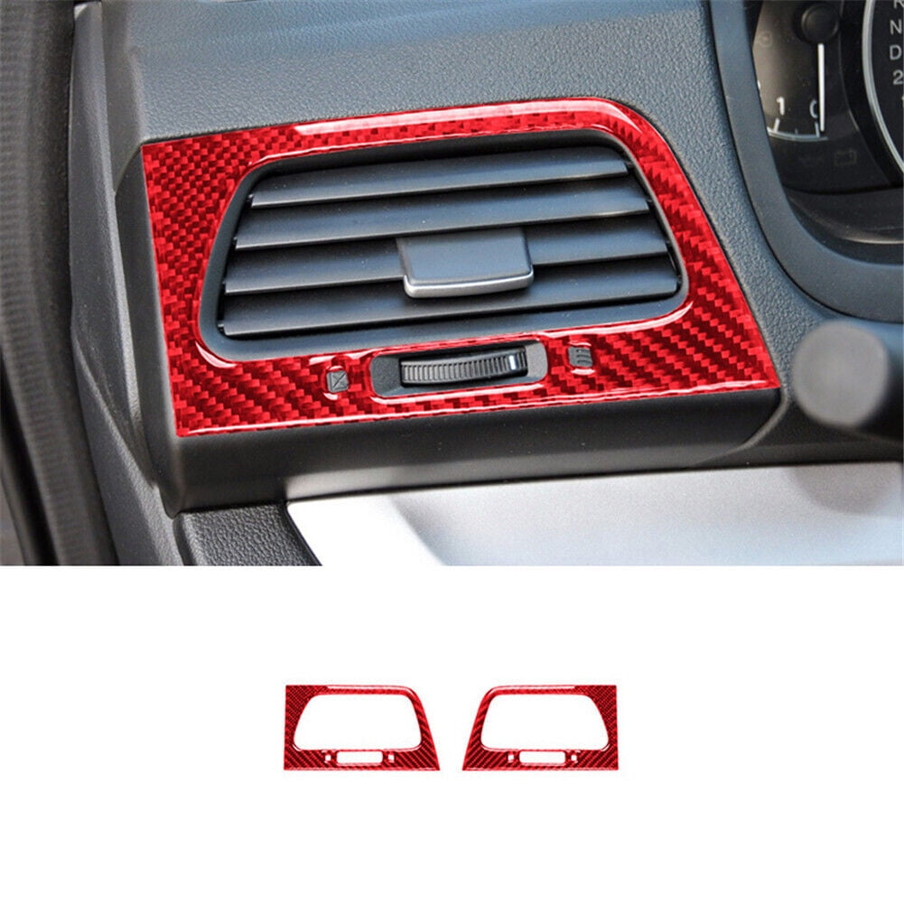 2Pcs Red Carbon Fiber Interior Side Air Vent Cover Trim For Honda CR-V ...