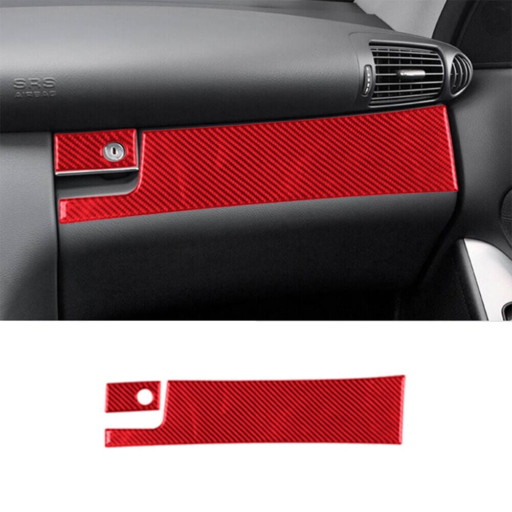2Pcs Red Carbon Fiber Passenger Dashboard Vent Cover Trim For Mercedes ...