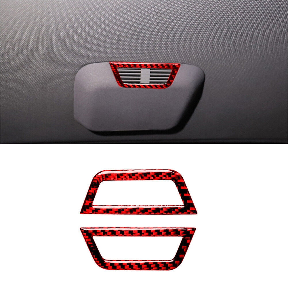 2Pcs Red Carbon Fiber Rear Roof Air Vent Outlet Cover Trim For BMW ...