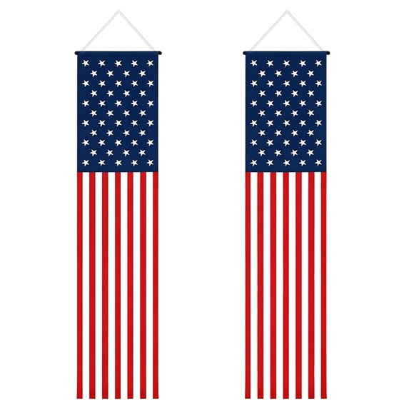 2Pcs Red White Blue Banner with Gold Trim, Independence Day 250th ...
