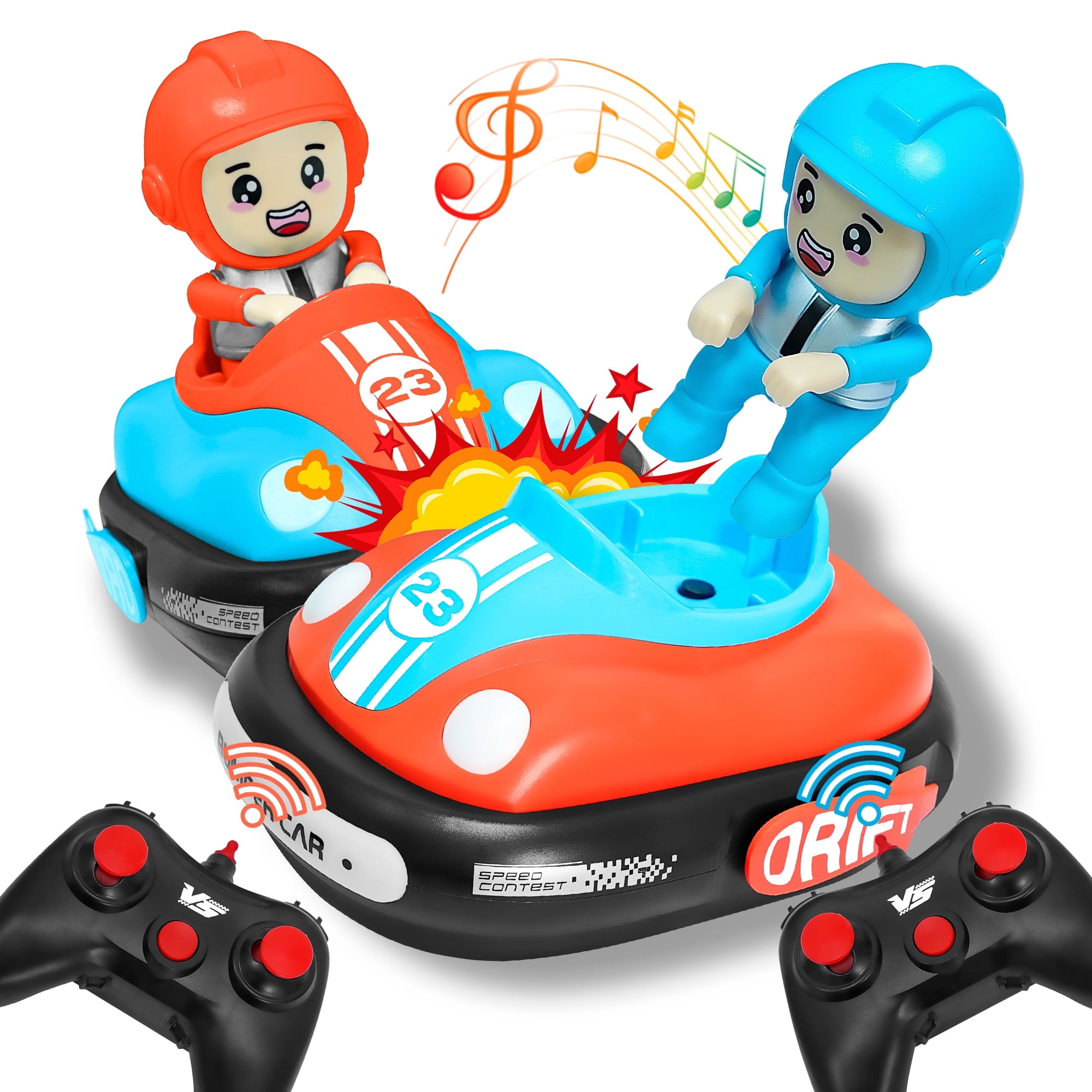 2Pcs Remote Control Cars Toys Rechargeable RC Speed Bumper Cars Mini ...