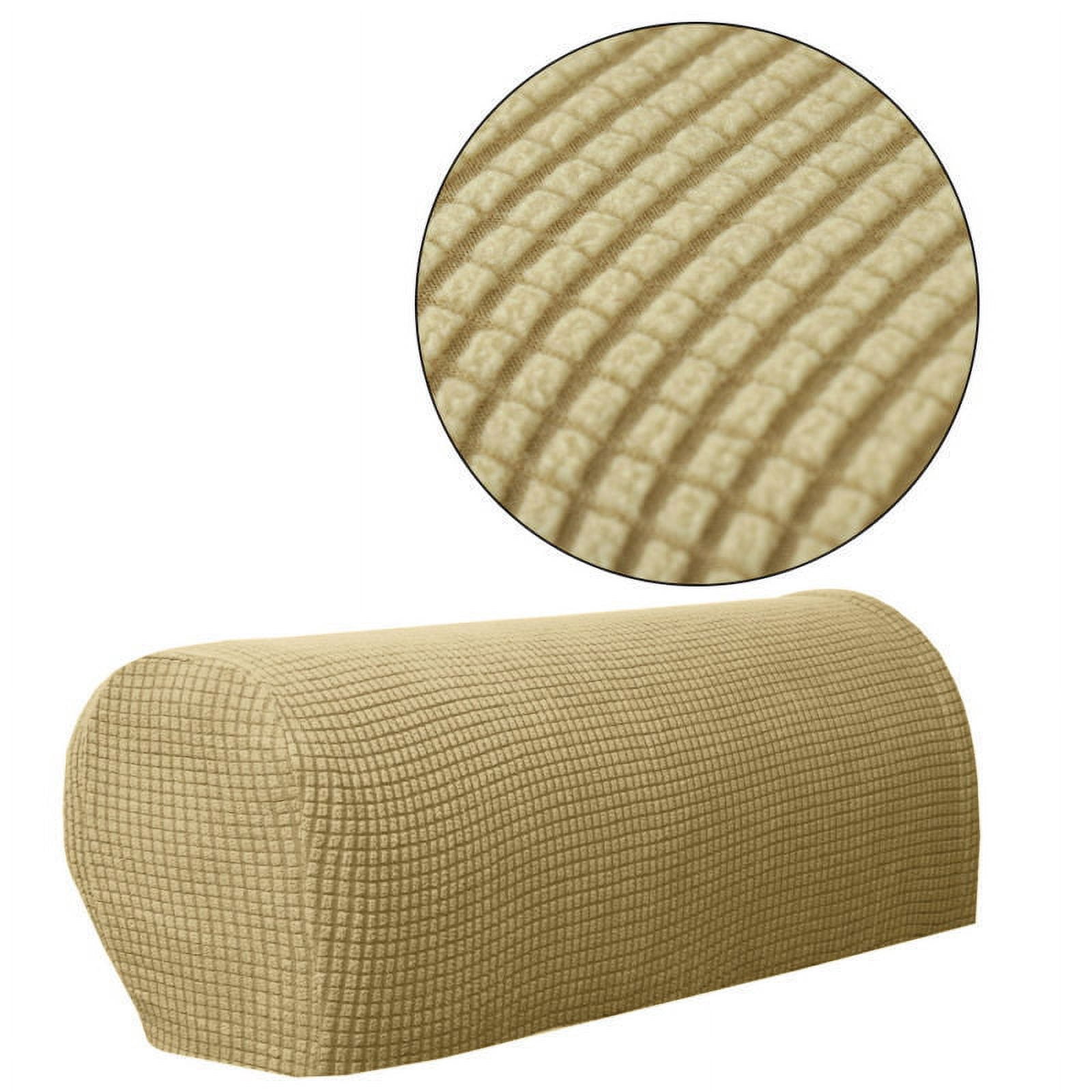 2Pcs Removable Armrest Covers Soft Fleece Material Stretchy Sofa Arm ...