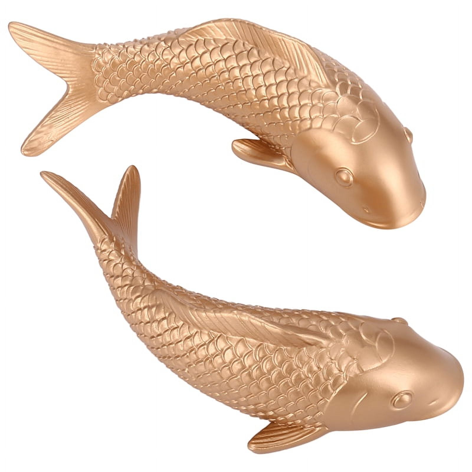 2Pcs Resin Carp Golden Fish Wall Hanging Ornament Personality Fish ...