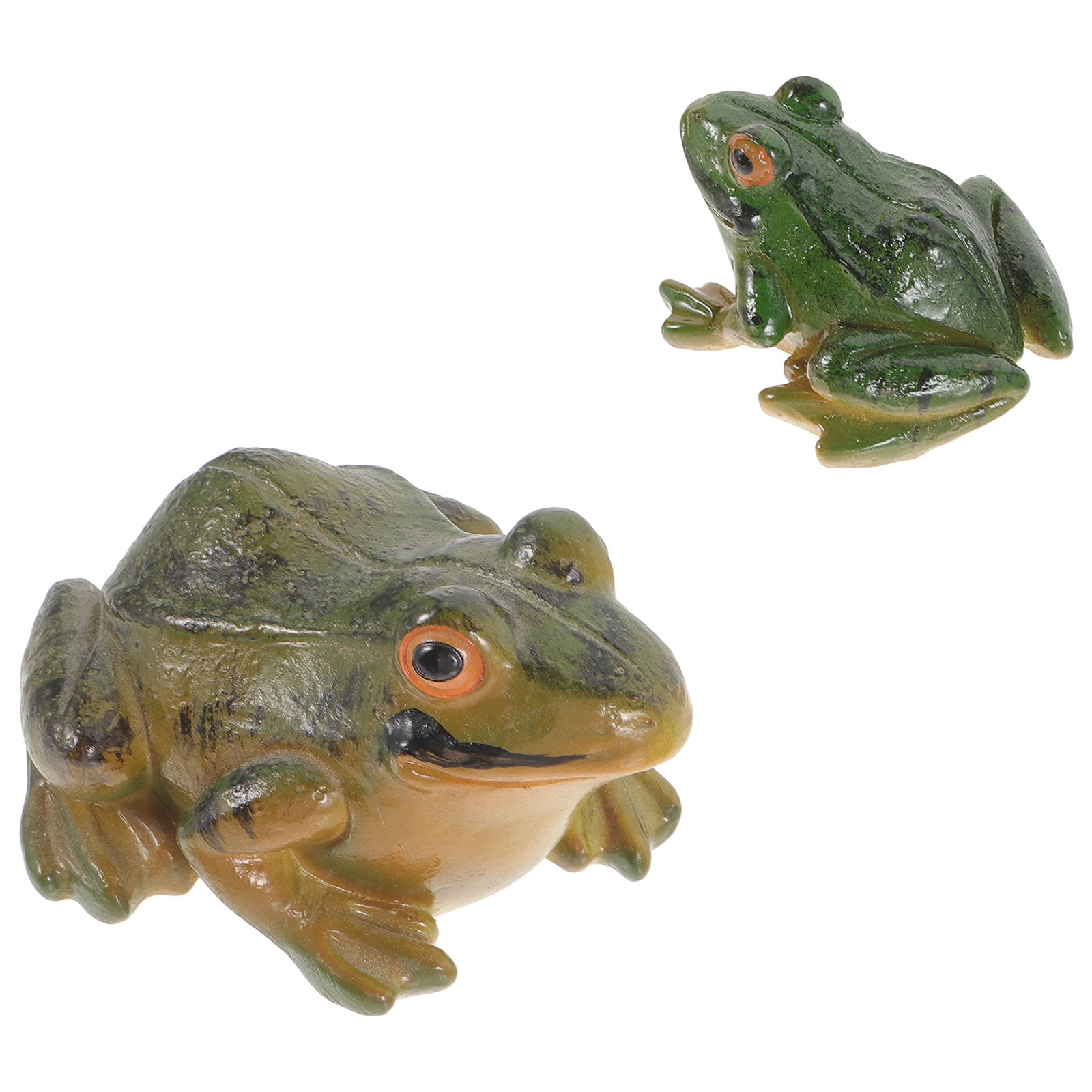 2Pcs Resin Frog Figure Chic Frog Model Adorable Frog Figurine Desktop ...