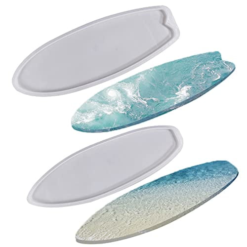 2Pcs Resin Molds Set Surfboard Silicone Epoxy Coaster Storage Box Mold ...