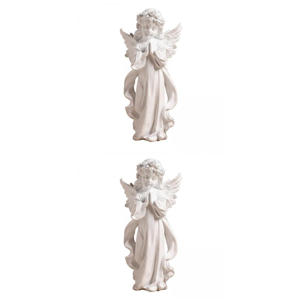 2Pcs Resin Praying Angel Figurine Statue Memorial Garden Ornaments ...