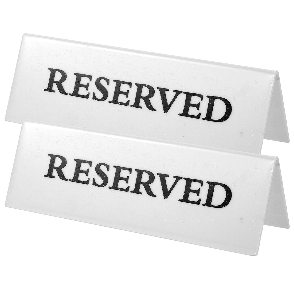 2Pcs Restaurant Reserved Sign Decorative Reserved Acrylic Tabletop ...