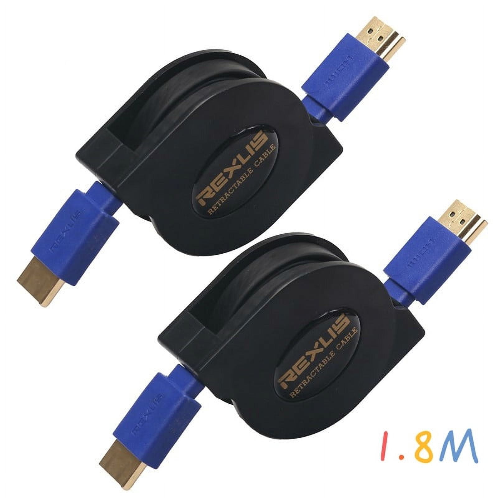 2Pcs Retractable Flexible HDMI Cable Male To Male V1.4 1080P Full HD 3D ...